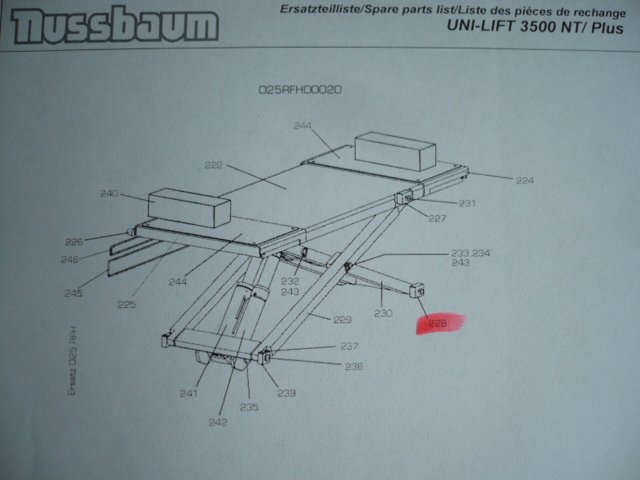 Sliding disc sliding piece sliding block nussbaum Unilift Uni-Lift 3500